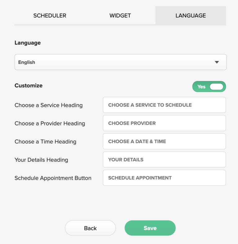Customize the headers and booking button of your online scheduler ...